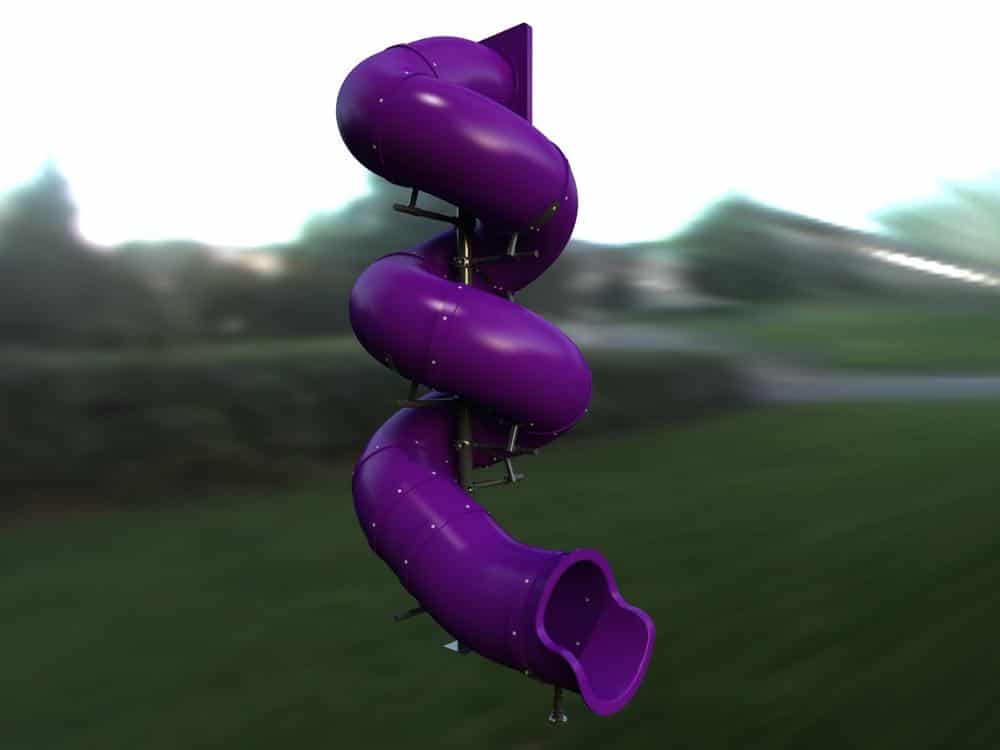 14 Foot Deck Height Spiral Tube Slide - Slide and Supports Only ...