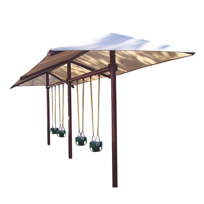 Single Post Swing with Shade - Playground Equipment Pros
